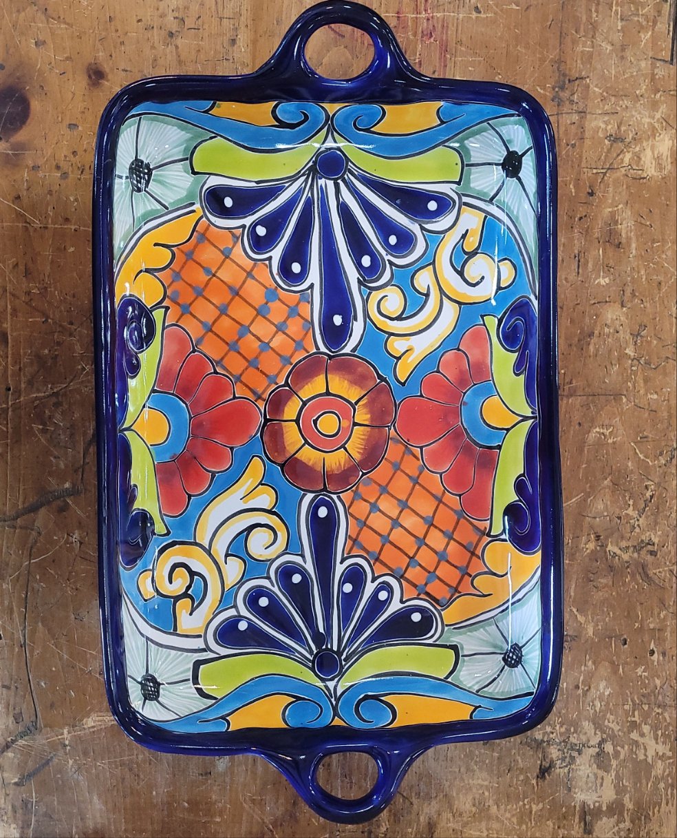 Talavera Rectangular Platter w/Handles — Import Market